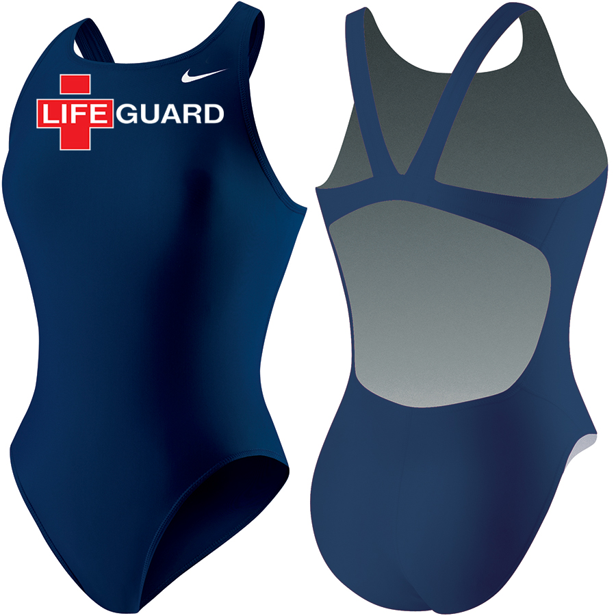 Nike Nylon Core Solids Fast Back Swim Suit Lifeguard Guard Lifeguard