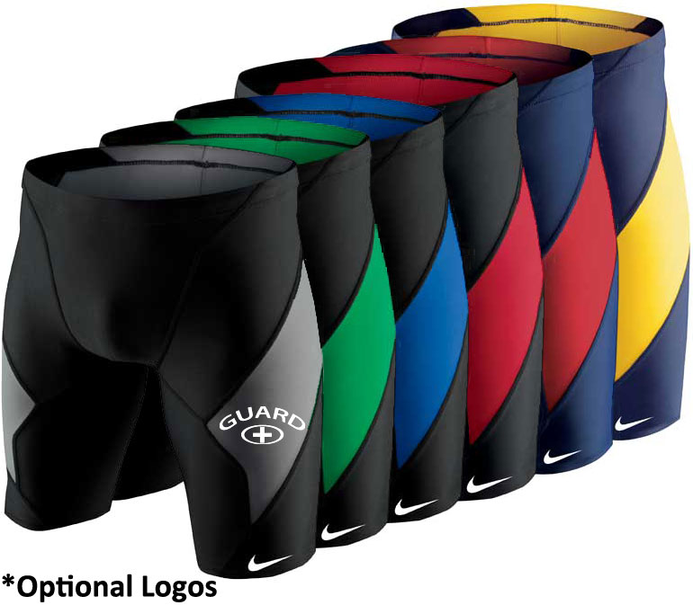 Nike Male Swimsuit Victory Color Block Jammer Black Lifeguard